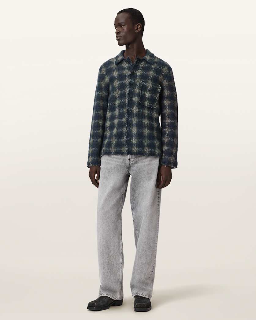 Menard Wool Blend Button Down Cardigan MOONSTONE BLUE | ALLSAINTS